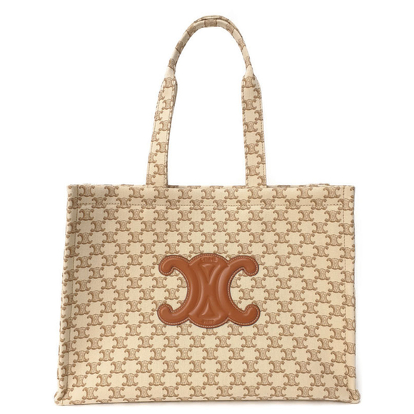 Celine | Bags | Celine Triomphe Large Hippo Tice Tote Beige Brown ...